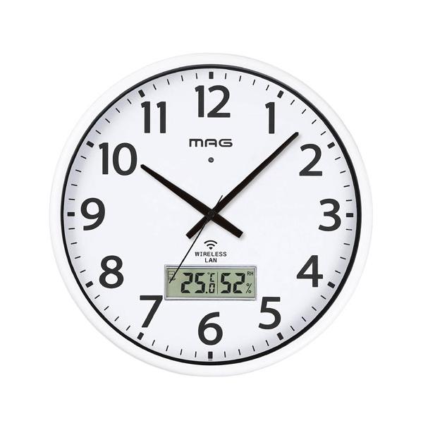 Wi-Fiでネットと接続し時刻を同期できる掛け時計電波時計を購入したのに電波が届かないお部屋におススメ。ネットにつなげて時刻を同期できる掛時計。企業様の設備品としても利用できます。快適な室内の環境つくりに便利な温度湿度表示付き。秒針は滑らか...
