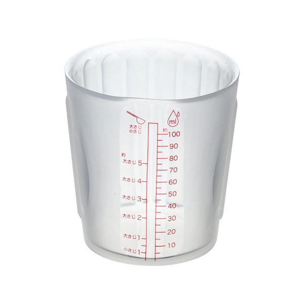 ■最少目盛(cc)5■持ち手の凸凹で滑りにくい。■電子レンジ対応で、図ってそのままあたため可能。■サイドを押すと、先がすぼまる形状。【仕様】直径×高さ(mm)：65×70容量(cc)：100耐冷耐熱温度(℃)：-30〜270材質：シリコーン...