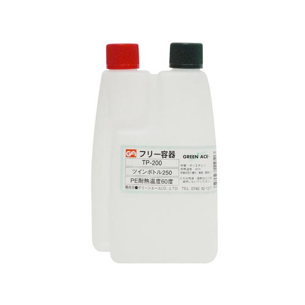 小容量の計量ボトルで耐薬品性に優れています。計量側キャップを開けてボトルを押すことにより、内用液が計量側に移動します。容量：250cc耐熱温度：60℃