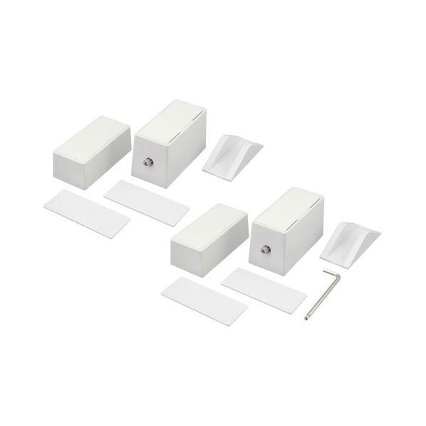 ツーバイフォー材で壁面収納!●ネジが見えないので、見た目スッキリ!【仕様】入数：2カラー：ホワイトセット内容：アジャスター(1セット)、高さ調節プレート(2枚)、専用工具(1本)、取り扱い説明書(1枚)hilogik / はいろじっく