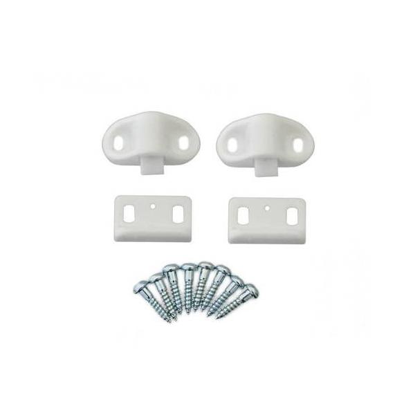 棚扉などを自然に開いたりしないよう保持します。家具・タンスの補修交換部品家具扉等の保持。取付穴が長穴で、取り付け後の調整が出来ます。■入数：2■プラスチックhilogik / はいろじっく