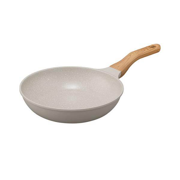 軽量で使いやすく扱いやすいフライパンです。軽く握りやすい形状のハンドルのため、ラクに調理ができ、洗う時の負担が少なく済みます。ふっ素樹脂コーティングを施し、汚れがこびりつきにくくなっています。ナチュラルカラーと木目調のハンドルは、キッチンに...