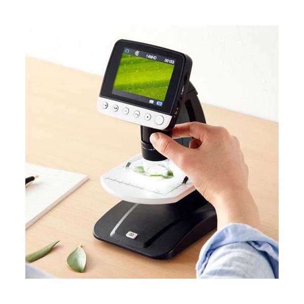 HDMIの高画質出力が可能なデジタル顕微鏡。フルHDでの動画撮影も可能。■ 光学倍率最大500倍まで拡大できるモニタ付き顕微鏡です。■ 光学ズームは20倍〜500倍、デジタルズームは最大4倍まで変更できます。■ 3.5インチ大型液晶モニタを...