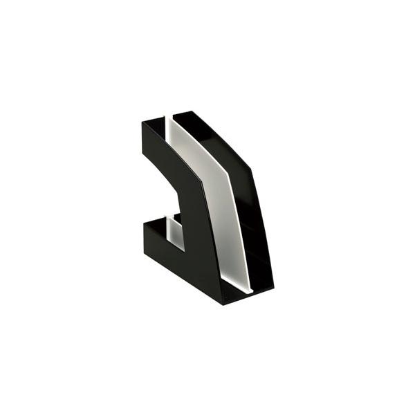 ■ 入数： 1個■ 本体色(軸色)： ブラック■ 規格： A4判タテ型■ 収納幅： 100mm■ 外寸： 幅107×奥247×高253mm■ 材質： 再生PS■ 仕切板1枚付SONiC / そにっくファイリングボックス / 整理用品
