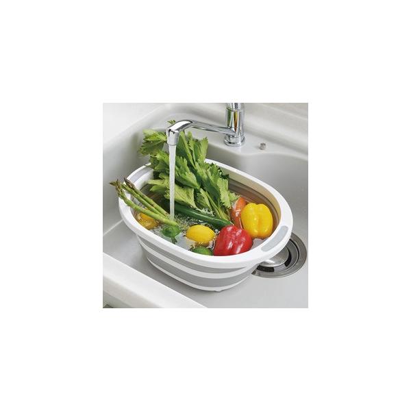 ■ 製品サイズ(重量・容量)約400×317×152mm(約525g・満水容量8,000ml)折り畳み時高さ：35mm■ 材質・その他本体：ポリプロピレン(耐熱温度120℃・耐冷温度−20℃)・熱可塑性エラストマー(耐熱温度80℃・耐冷温度...