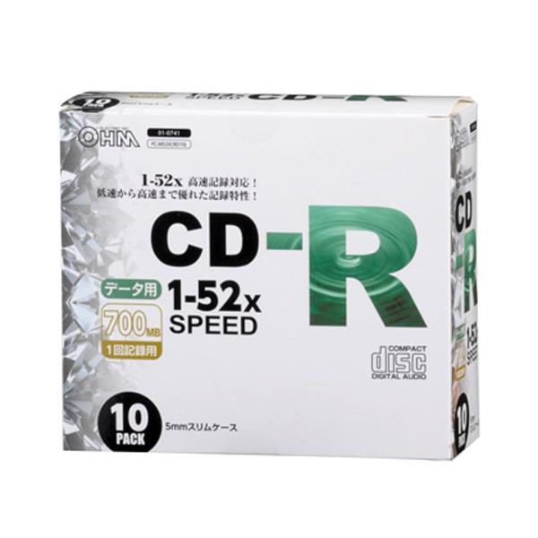 ● 52倍速対応CDーR● 低速から高速まで優れた記録特性。● 記憶容量700MB● データ用(1回記録用)● 5mmスリムケース入り● 10枚● グリーン購入法適合商品オーム電機 / おーむでんき / OHM