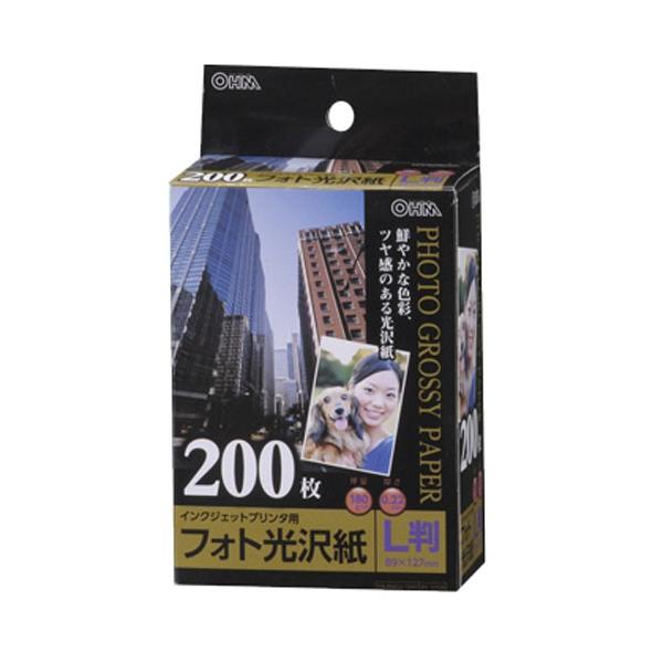 ● 鮮やかな色彩、ツヤ感のある光沢紙です。● インクジェットプリンタ用L判200枚入りです。オーム電機 / おーむでんき / OHM /