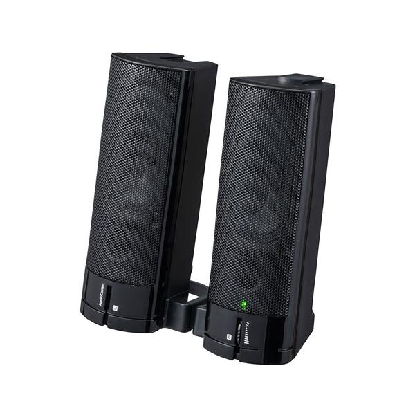 【特長】■パソコンなどに接続して、音楽、ゲームや動画の音声を迫力アップ■タテ・ヨコ対応でレイアウト自在■合体させると幅33cmの横置きスピーカーになります■縦置き時は高さ16.5cm、スピーカー間コード長は約1.1m■USB電源プラグ(コー...