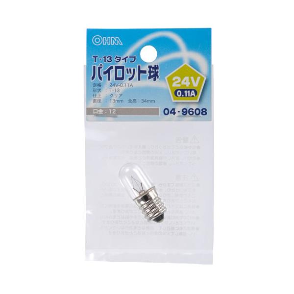 ● 配電盤、開閉装置の信号用、表示用として使用されています。● 定格：24V−0.11A● 形状：T−13● 口金：E12● 色：クリア● 直径13mm×長さ34mmオーム電機 / おーむでんき / OHM