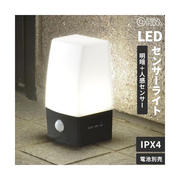 【 特 長 】■ 明暗センサー+人感センサー付き■ 周囲が暗くなると人を検知して点灯、離れてしばらくすると自動消灯■ 屋外でも使える防まつ形（IPX4）■ 常時点灯モード付き■ 乾電池式（単3形乾電池×6本使用）■ 光色は昼白色、明るさ21...