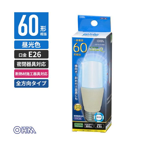 【特長】■ 細い筒状のペンダントライトに■ セード直径が細いシャンデリアに■ 横向き・斜め付け器具にも■ 密閉形器具対応■ 断熱材施工器具にも対応■ 全方向約270°■ 一般電球60形相当■ 省エネ法2027年度目標基準達成■ 昼光色■ E...