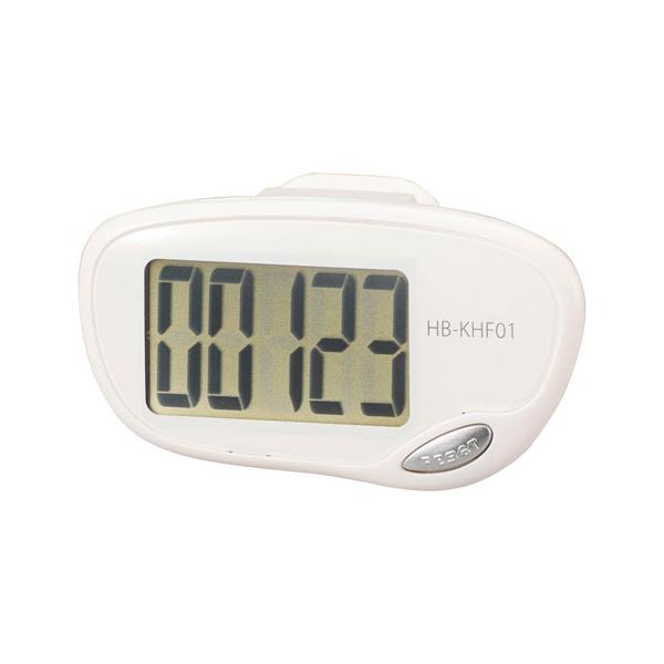 【特長】■数字が大きくて見やすい(文字高20mm)■基本操作のみのシンプル設計■0〜最大99999歩■毎日の健康をサポート■裏面クリップ付き■本体カラーはホワイト【仕様】検出方式：振り子式表示部：液晶デジタル表示内容：歩数…0〜最大9999...