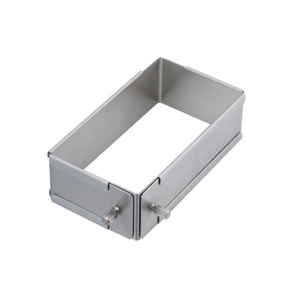 ・ケーキの種類に合わせてサイズが調節できる、　スライド式の伸縮自在焼き型です。・ネジをゆるめて分解ができコンパクトに収納できます。・本体には1cm単位のメモリ付。メーカー品番：PUZ-02規格：小使用可能サイズ(mm)： 80〜140×15...