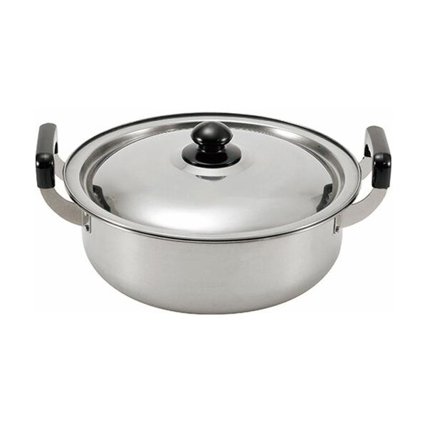 お手ごろサイズが人気のヒミツ！サイズ：290×340×157mm（満水容量：5.2L、深さ：100mm）重量：950gIH対応(100V・200V)、ガスコンロ対応材質：本体／ステンレス鋼（クロム13％）（底の厚さ：0.5mm）、フタ／ステ...