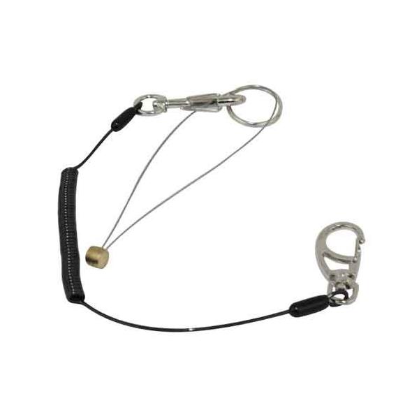 耐久性、伸縮性抜群の落下防止、紛失防止用安全コードです。ステンレスワイヤーとウレタンコードを一体成型で丈夫です。【用途】工具などの落下防止、紛失防止。【機能・特徴】最大使用荷重0.5kgまでの重量に使用可能です。最大伸長1050mm、自然長...