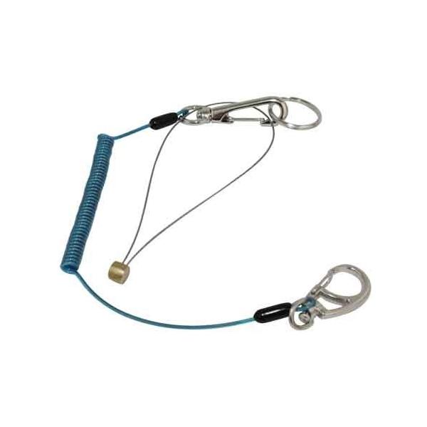 耐久性、伸縮性抜群の落下防止、紛失防止用安全コードです。ステンレスワイヤーとウレタンコードを一体成型で丈夫です。【用途】工具などの落下防止、紛失防止。【機能・特徴】最大使用荷重0.5kgまでの重量に使用可能です。最大伸長1050mm、自然長...