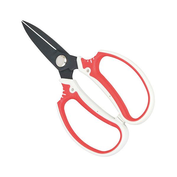 女性の方が使っていただくのに最適な設計です。庭木の剪定作業用。女性の方が使っていただくのに最適設計の園芸鋏です。錆び、ヤニに強いフッ素コート加工刃です。すべりにくく、作業時の衝撃を緩和する樹脂付きハンドルです。■仕様刃の仕様：フッ素コート全...