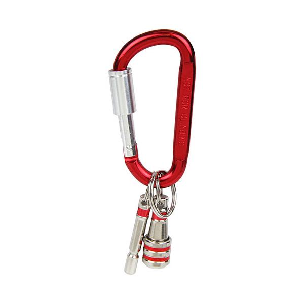 先端工具およびキー等をまとめてホールドできるセットです。■先端工具、キー等の落下防止。■ネジ式ロック付カラビナ小を採用しているので、不意の脱落防止はもちろん、取付ける場所も選びません。■スライド脱着で取替が簡単です。【仕様】カラー：レッド6...