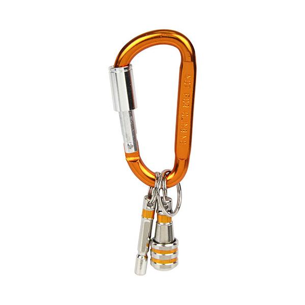 先端工具およびキー等をまとめてホールドできるセットです。■先端工具、キー等の落下防止。■ネジ式ロック付カラビナ小を採用しているので、不意の脱落防止はもちろん、取付ける場所も選びません。■スライド脱着で取替が簡単です。【仕様】カラー：イエロー...