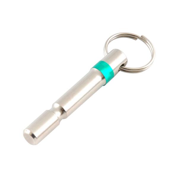 カギや工具の取付け自在です。■キー等の保持、紛失防止。■ビットホルダー(別売)と合わせてご使用ください。■使いやすい丸軸タイプです。■スライド脱着で取替が簡単です。【仕様】サイズ：幅5×高さ55×奥行き5mm重量：13gカラー：グリーン6....