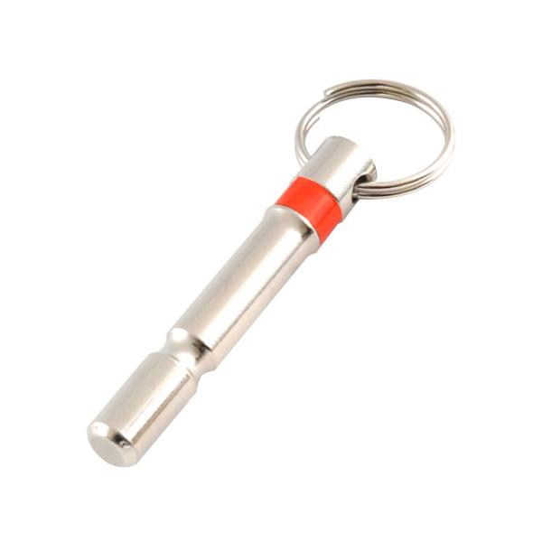 カギや工具の取付け自在です。■キー等の保持、紛失防止。■ビットホルダー(別売)と合わせてご使用ください。■使いやすい丸軸タイプです。■スライド脱着で取替が簡単です。【仕様】サイズ：幅5×高さ55×奥行き5mm重量：13gカラー：レッド6.3...