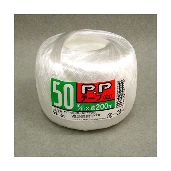 柔らかく軽いため、作業効率がよい結びやすく、ほどけにくい、滑らず伸びないコンパクトなサイズ持ち運びに便利で経済的色：白サイズ：幅50mm×長さ200m材質：ポリプロピレン