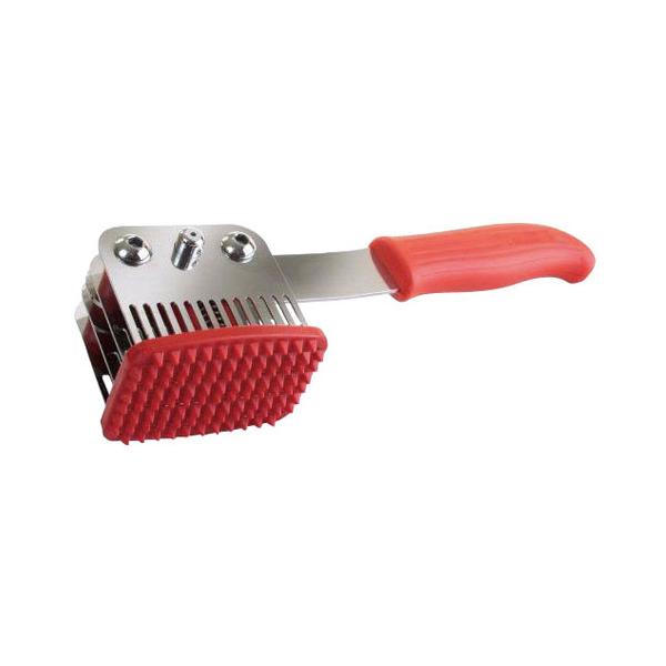 筋きりと肉たたきを組み合わせた近代的なツールです。全長(mm)：255質量(g)：350タタキ面：58×78 刃14列×4枚