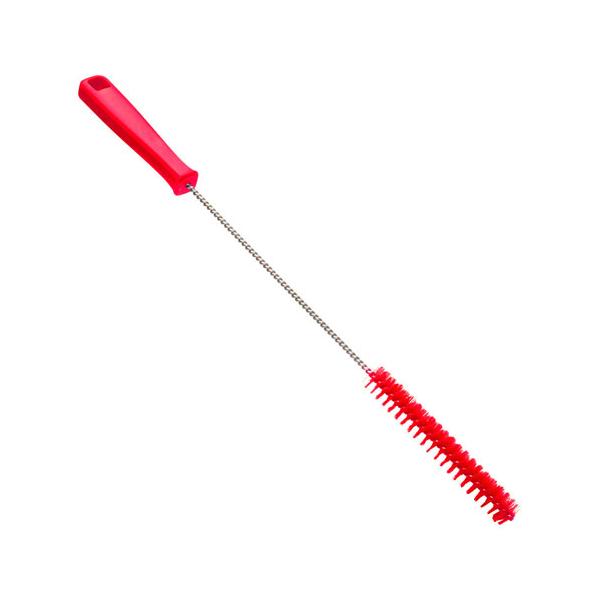 ●チューブや容器の内面、器具の細かい隙間の洗浄に最適。【仕様】ブラシサイズ(mm)：20×150全長(mm)：500材質：芯部：ステンレス、グリップ部：ポリプロピレン、毛：PBT耐熱温度：130℃