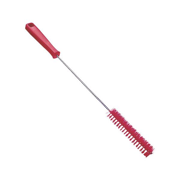 ●チューブや容器の内面、器具の細かい隙間の洗浄に最適。【仕様】ブラシサイズ(mm)：30×150全長(mm)：500材質：芯部：ステンレス、グリップ部：ポリプロピレン、毛：PBT耐熱温度：130℃