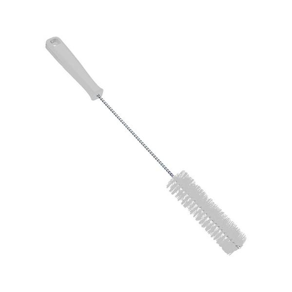 ●チューブや容器の内面、器具の細かい隙間の洗浄に最適。【仕様】ブラシサイズ(mm)：40×150全長(mm)：500材質：芯部：ステンレス、グリップ部：ポリプロピレン、毛：PBT耐熱温度：130℃