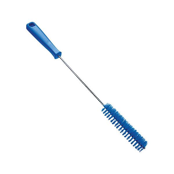 ●チューブや容器の内面、器具の細かい隙間の洗浄に最適。【仕様】ブラシサイズ(mm)：50×150全長(mm)：500材質：芯部：ステンレス、グリップ部：ポリプロピレン、毛：PBT耐熱温度：130℃