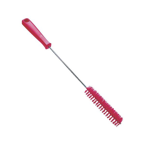 ●チューブや容器の内面、器具の細かい隙間の洗浄に最適。【仕様】ブラシサイズ(mm)：50×150全長(mm)：500材質：芯部：ステンレス、グリップ部：ポリプロピレン、毛：PBT耐熱温度：130℃
