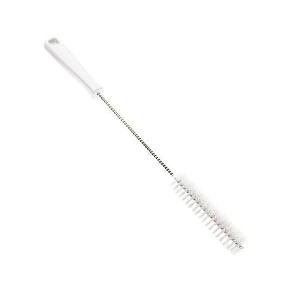 ●チューブや容器の内面、器具の細かい隙間の洗浄に最適。【仕様】ブラシサイズ(mm)：50×150全長(mm)：500材質：芯部：ステンレス、グリップ部：ポリプロピレン、毛：PBT耐熱温度：130℃