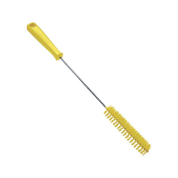 ●チューブや容器の内面、器具の細かい隙間の洗浄に最適。【仕様】ブラシサイズ(mm)：50×150全長(mm)：500材質：芯部：ステンレス、グリップ部：ポリプロピレン、毛：PBT耐熱温度：130℃