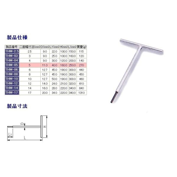 ※詳細な出荷時期はご注文後にメールでご案内します。■商品番号THW-08■JANコード4953488009347■商品概要■先端形状：ヘキサゴン■ミリ/インチ：ミリ● THW-2.5 先端規格寸法 2.5mm● THW-03 先端規格寸法 ...