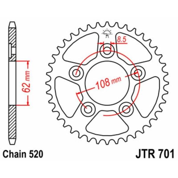※詳細な出荷時期はご注文後にメールでご案内します。■適合車種125 Super City　125 Super City 年式: 91-99  ■商品番号JTR701.42■商品概要【メーカー品番】JTR701.42・Rear sprocke...