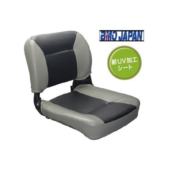 品名：BMOジャパン　デラックスフォールディングシートII　グレー/ブラック品番：30C0053サイズ：W455×D450×H440ｍｍ背もたれの厚み：50ｍｍ座面高さ：110ｍｍカラー：グレー/ブラック表面生地：ＵＶ対応ＰＶレザー底部材質...