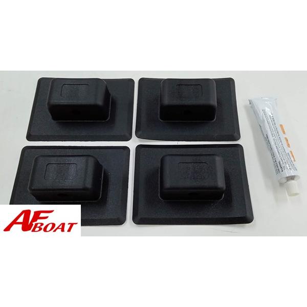 ◇◆詳細・スペック◆◇◆ロッドホルダー　４個セット◆サイズmm：ベース部120×90　モールド部W65×D40×H32◆材　質：PVC用ウレタン樹脂　耐候・耐水品◆カラー：ブラック◆ボンド：PVCボート専用接着剤　1本 ・インフレータブルボ...