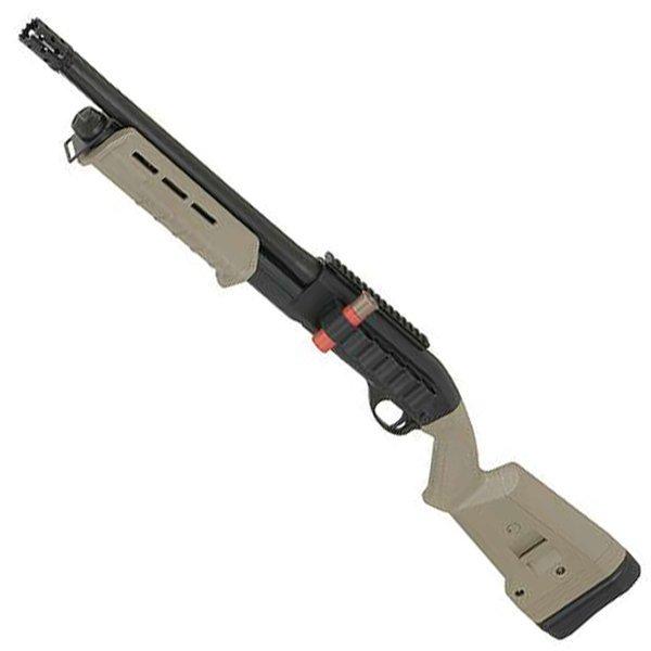 ※こちらは、DEカラー商品になります。※画像は刻印有り商品の物を使用しております。■メーカー：CYMA■全長：930mm■重量：1600g■材質：ABS■マガジン：30発（1シェル）※マルイ互換あり■3発同時発射式■ポンプアクションエアーコ...