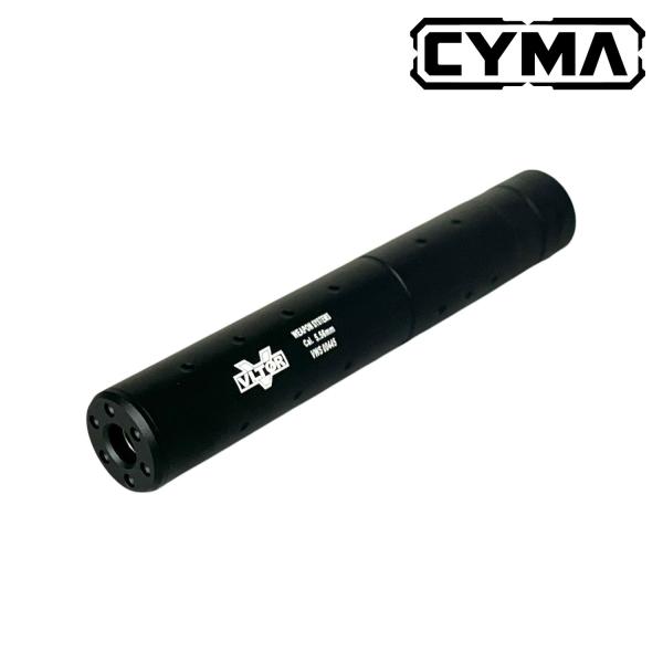 ・メーカー：CYMA・材質：アルミ合金 ・重さ：約126g・サイズ：全長:約195mm、全幅:約32mm・対応：14mm逆ネジ搭載の各種本体14mm逆ネジに取り付ける事が出来る、φ32mm x 195mmサイレンサーのVLTOR刻印になります。