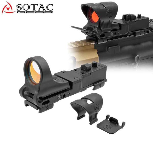 ・メーカー：SOTAC・素材：プラスチック・重さ：約120g・サイズ：全長:約121mm、全幅:約32mm、全高:約55mm・動力：LR44ｘ2・対応：20mmレールを搭載する各種本体（詳細）六角レンチ3本マイナスドライバークリーニングクロ...