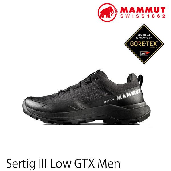 Sertig III Low GTX Men GTX(R) 品番:3030-05590軽量で快適性と防水性に優れたローカットの日帰り用ハイキングシューズ。Mammut Swiss Designのソールと合わせて頼れるグリップ力を発揮する、混...