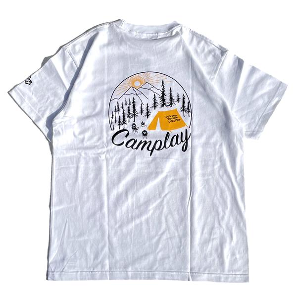 【CAMPLAY 2022 TEE】PLAYDESIGNがオススメする夏の遊びのCAMPLAYをより一層楽しむためのユニフォームCAMPLAY 2022 TEE。7.4オンスのしっかり生地、しかも優しい着心地、いつものP01の生地感とサイズ...