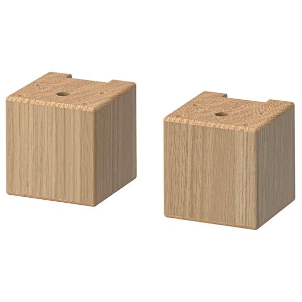 VEDHAMN ヴェードハムン 前脚, オーク,幅: 8 cm奥行き: 8 cm高さ: 8 cmパッケージ個数: 2 ピース自然な温かみのある木製のVEDHAMN/ヴェードハムン 扉＆引き出し前部を使ったキッチンは、居心地のよい空間になりま...