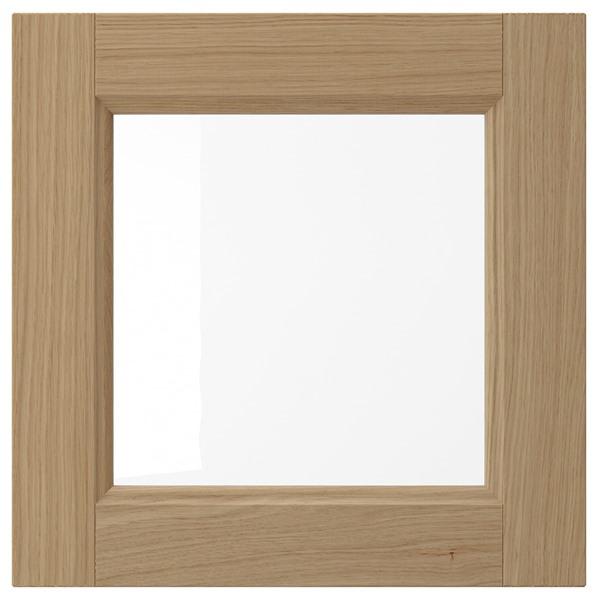 VEDHAMN ヴェードハムン ガラス扉, オーク,幅: 39.7 cmフレームの高さ: 40 cmフレームの幅: 40 cm高さ: 39.7 cm厚さ: 2.0 cm自然な温かみのある木製のVEDHAMN/ヴェードハムン キッチンキャビネ...