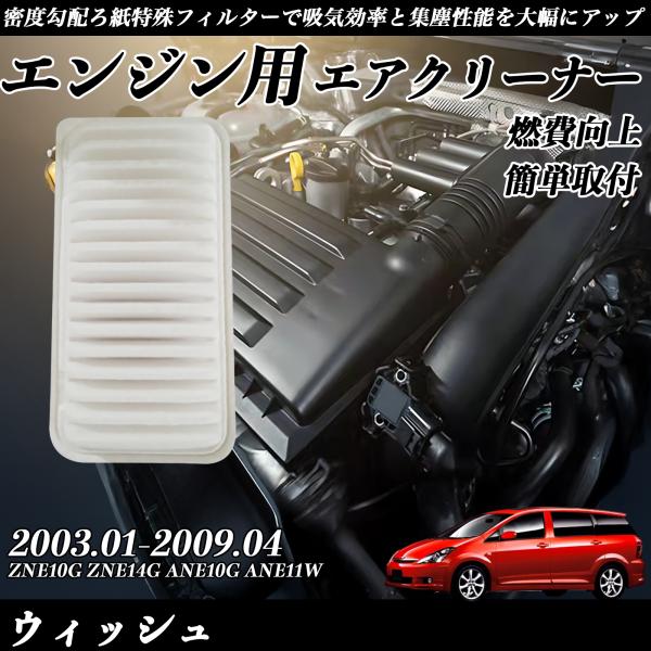 【適合車種】ウィッシュ ZNE10G ZNE14G ANE10G ANE11W 2003.01-2009.04【エンジン型式】1ZZ-FE 1AZ-FSE【フィルタータイプ】　乾式特殊繊維(LM)【適合品名】ST-43B【純正品番】1780...