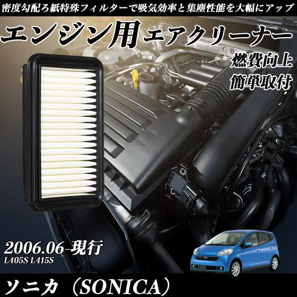 【適合車種】ソニカ（SONICA) L405S L415S 2006.06-現行 純正互換品番  17801-B2070【セット内容】【エンジン型式】KF-DET【フィルタータイプ】　乾式特殊繊維(LM)【適合品名】SD-65B【対応車種】...
