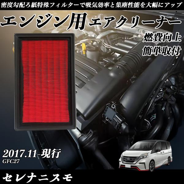 【適合車種】セレナニスモ GFC27 2017.11-現行 純正互換品番  AY120-NS064【セット内容】【エンジン型式】MR20-SM24【フィルタータイプ】　乾式特殊繊維(LM)【適合品名】WN-234BGFC27【注意事項】※ ...