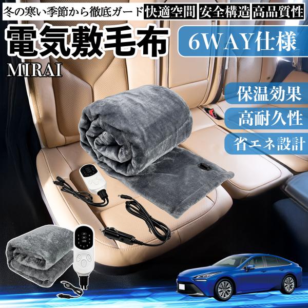 【適合車種】MIRAI【セット内容】電気毛布 ×1【全身ふんわり素材】両面柔らかい素材で肌触り抜群。100×75cmのサイズでヒーターを均等配置し、寒い季節でも全身を温めます。【 9段階温度調節・3段階タイマー】35〜51℃まで9段階温度調...