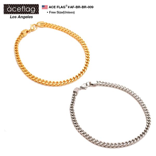 ≪SKINNY BOX CURBED CHAIN BRACELET≫■品番:【AF-BR-BR-009】素材はステンレスとゴールド、シルバーの真空メッキ加工。ひねりを加えたBOXタイプの喜平チェーンを2重でつないだ、シンプルで高級感ある平た...